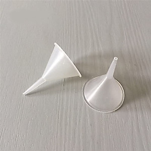 Mini Clear Funnel 10-Pcs Narrow Neck Perfume Funnel Polyethylene Small Funnel Kitchen Use Plastic Funnels for Lab, Water Bottle, Powder,Capsule,Oils, Filling Bottles, Urn Funnel Filling Kit