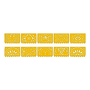 Yellow Party Decorations Papel picado Banners for Fiestas, Weddings, Birthdays, Bridal Showers and Baby Showers, Made from Tissue Paper WS65