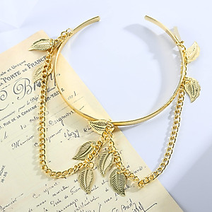 THUNARAZ Gold Arm Cuff Bracelet for Women Arm Bracelet Upper Arm Band Bangle Bracelet Minimalist Simple Adjustable Greek Armlet Wedding Party Jewelry