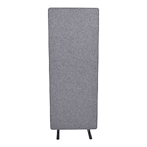 Stand Up Desk Store ReFocus Raw Freestanding Acoustic Desk Divider Privacy Panel to Reduce Noise and Visual Distractions (Castle Gray, 23.6" x 62")
