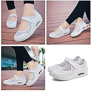 Unybwonn Nurse Shoes Flexible Shoes Walking Shoes Casual Working Shoes Breathable Vamp Top Protection Shoes White 9
