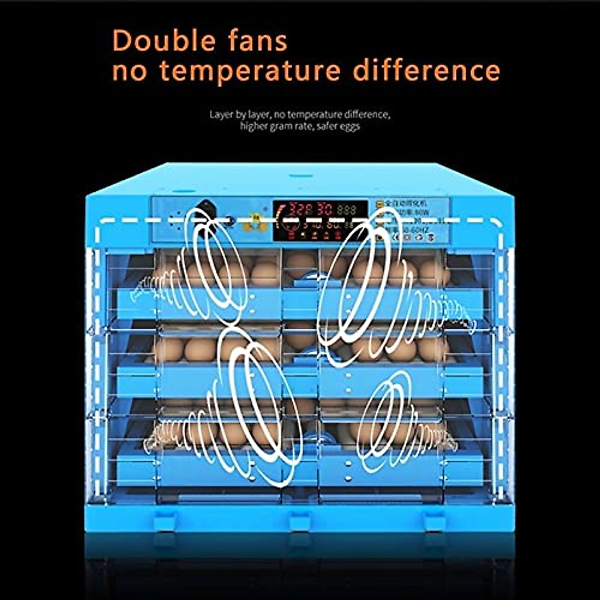 Egg Incubator with 36 LED Luminous Egg Candle Tester and Temperature Control Function and Humidity Control LCD Display Controller for Hatching Chicken Duck Goose Quail