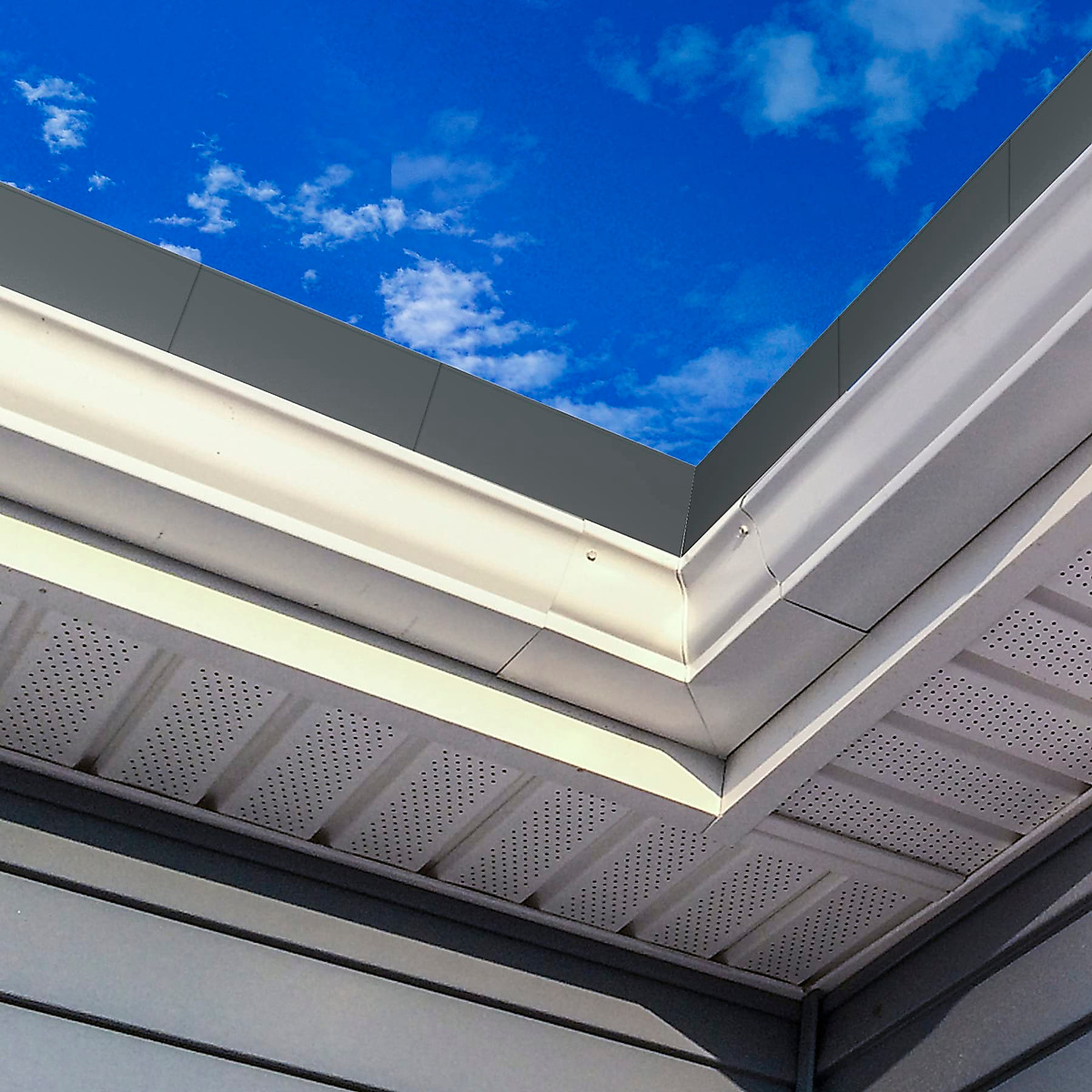 BJADE'S Gutter Valley Splash Guard,12 Pcs Aluminum Roof Valley Splash Shield Gutter Guard.for Straight,Flat Roofs,Corner,10 inch Each