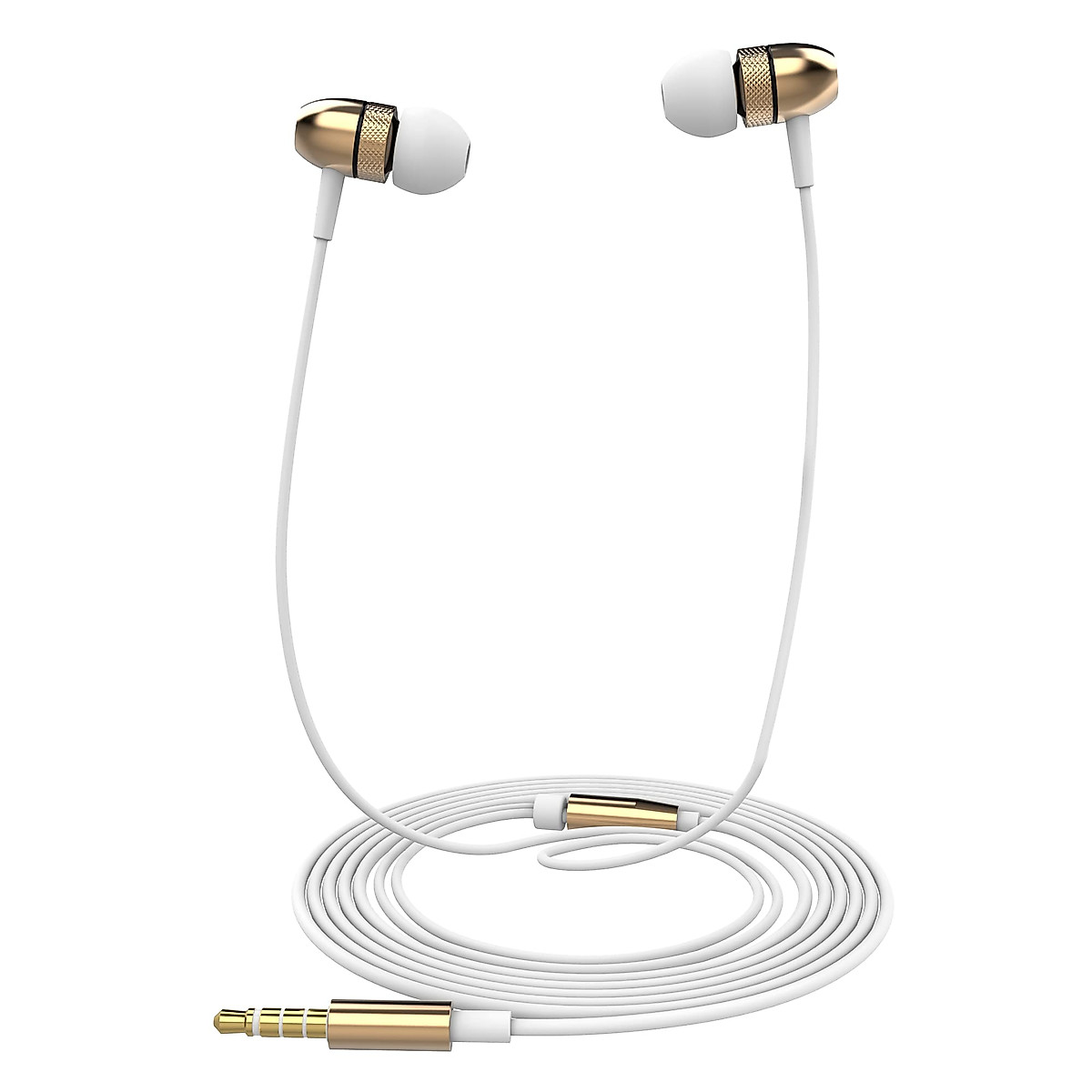 Betron ELR50 Headphones Earphones Wired with Noise Isolating in-Ear Earbuds, Gold