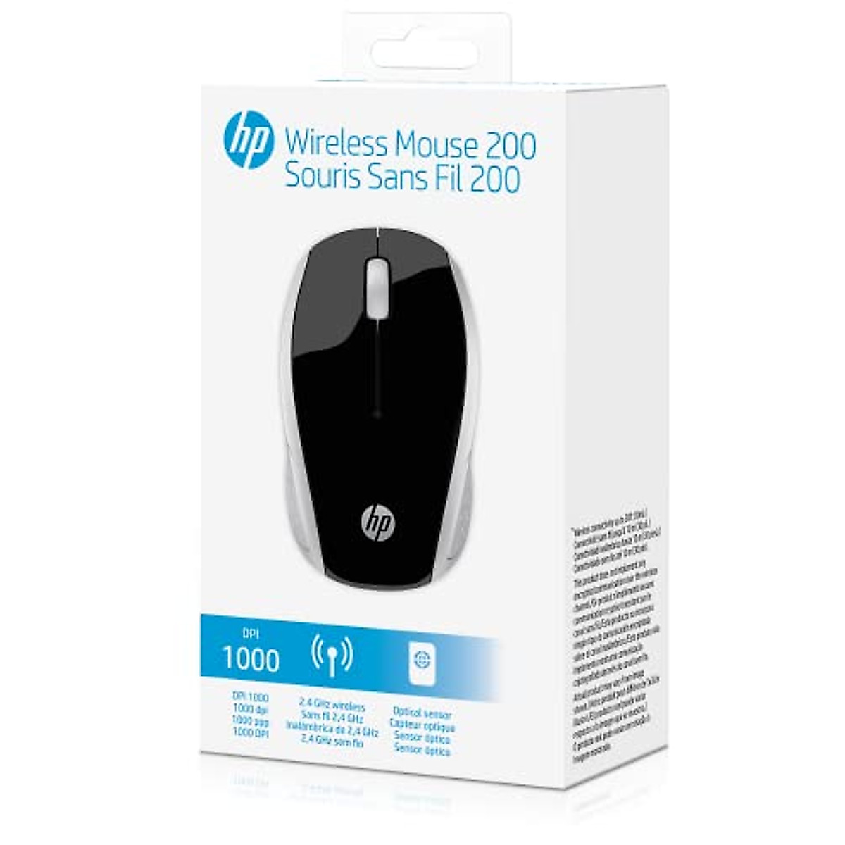 HP Wireless Mouse 200 (Black/Silver, 2HU84AA)