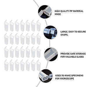 Scicalife Glass Slide Cases, 50pcs Plastic Rectangle Microscope Glass Holder Slide Box for 5 Slides, Microscope Slide Box for Laboratory Use