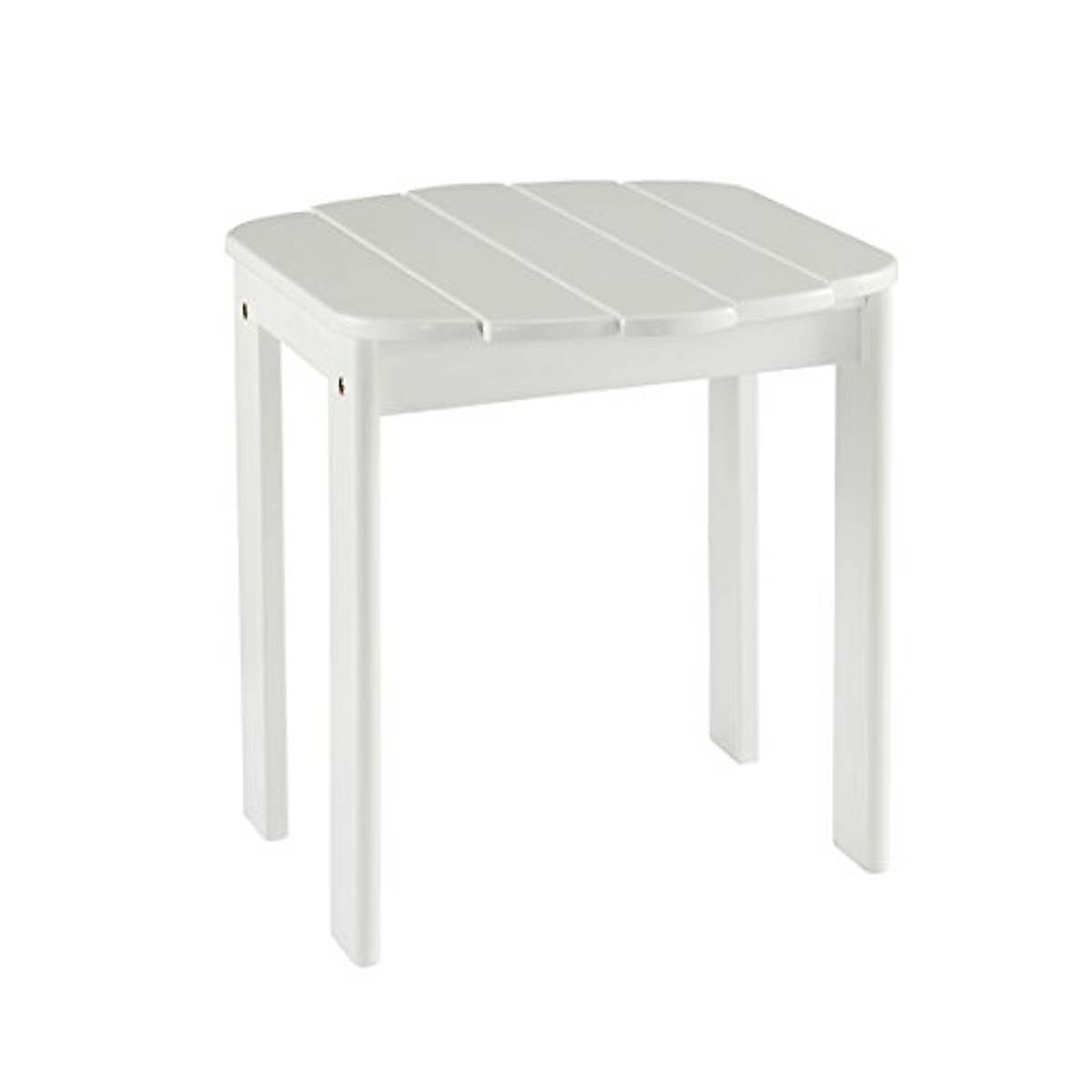 Linon Adirondack, White End Table, 18.5"D x 18.11"W x 18.11"H