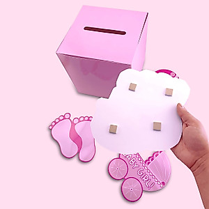 Adorox 3D Version Baby Shower Wishing Well Card Box Decoration (Girl)