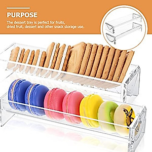 iplusmile Serving Trays Clear Tray for Serving, 2 Pack Biscuit Holder for Serving Trays, Food Display Dish Stand, Acrylic Serving Tray for Party Charcuterie Board Platter (Square) Table Tray