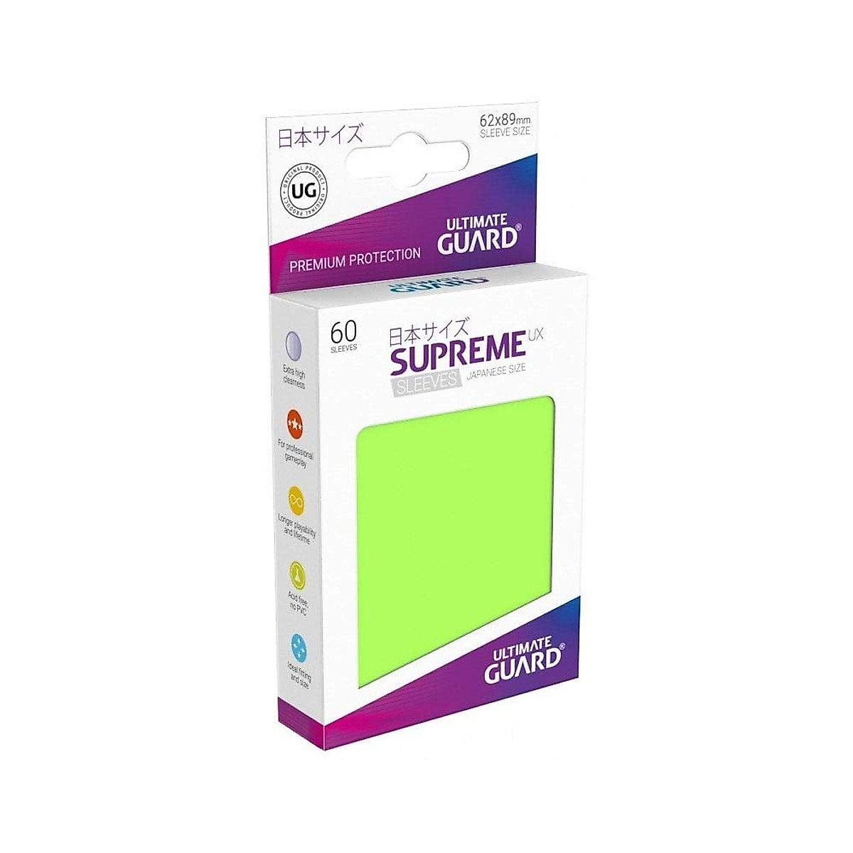 Ultimate Guard Supreme Japanese UX Card Sleeves (60 Piece), Light Green
