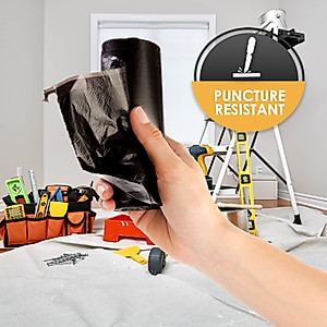 PAMI 42 Gallon Heavy Duty Trash Bags, Tear & Puncture Resistant Black Construction Bags, Contractor Bags for Yard Waste, Construction Sites