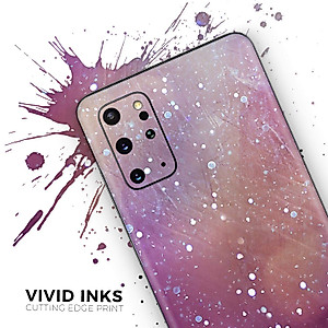 DesignSkinz The Grungy Purple and Orange Scratched Surface Protective Vinyl Decal Wrap Skin Cover Compatible with The Samsung Galaxy S20 (Screen Trim & Back Glass Skin)