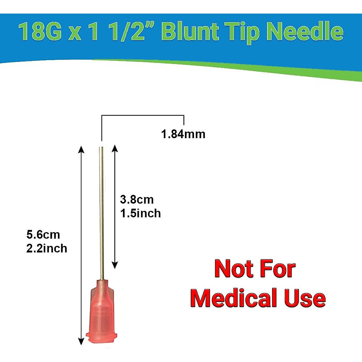 3ml Sterile Syringe 18g x 1 1/2" Blunt Tip Needles - Pack of 10 - Ideal for Accurate Dispensing, Crafting, DIY Projects, and Liquid Handling