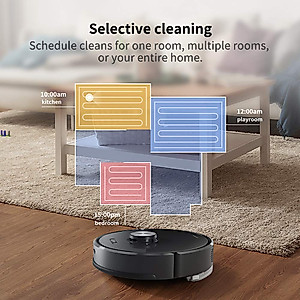 roborock S6 Robot Vacuum, Robotic Vacuum Cleaner and Mop with Adaptive Routing,Multi-Floor Mapping, Selective Room Cleaning, Super Strong Suction, and Extra Long Battery Life, Works with Alexa(Black)