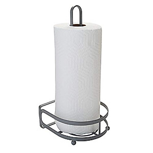 Kitchen Details Industrial Collection Paper Towel Holder Dispenser, Free Standing, Holds 1 Jumbo Roll, Large, Grey