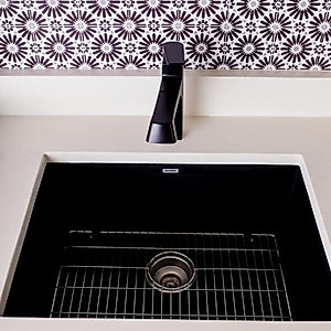 Kitchen Sink Grid (19" x 14") - Kitchen Sink Protector Stainless Steel - Sink Rack for Bottom of Sink with Rear Drain for Single Sink Bowl - Anti Scratch, Sturdy, and Rust Resistant