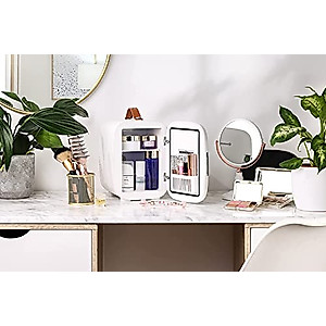 Subcold Pro4 Luxury Mini Fridge Cooler 4 Litre / 6 Cans AC & Exclusive USB ECO Power Option | Portable Small Refrigerator For The Office, Bedroom, Car, Travel, Skincare & Cosmetic (White)