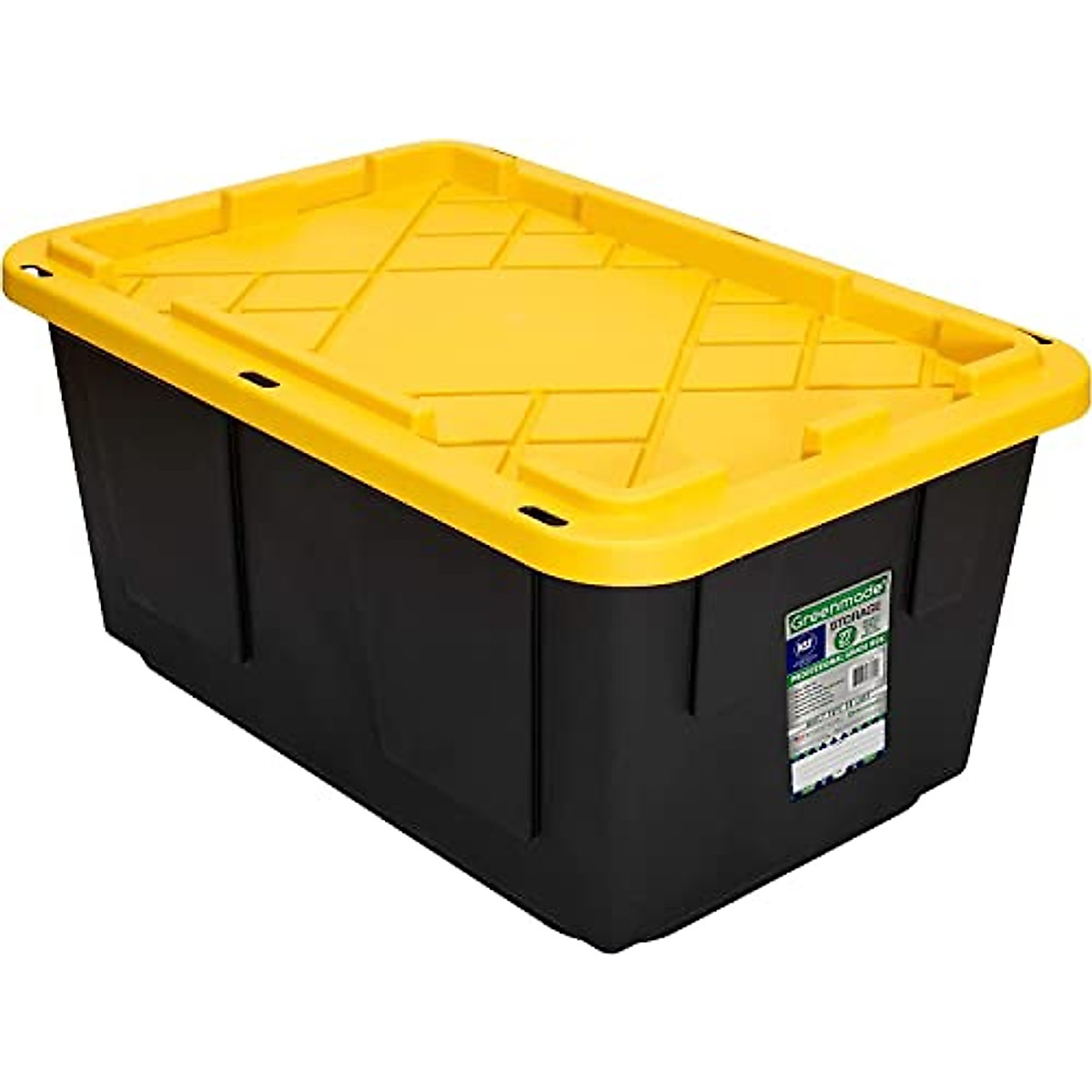 GREENMADE 27 Gallon Black & Yellow Storage Container (1-Pack)