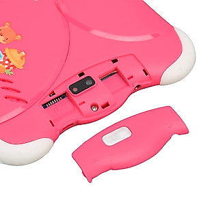 Kids Tablet, MTK6582 128GB Expandable Pink 7 Inch 1280x800 Toddler Tablet for Play (US Plug)