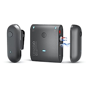 LENSGO 318C II 2.4GHz Dual Clip on Wireless Lavalier Microphone for DSLR/SLR Camera Camcorder iPhone Android Rechargeable Lapel Mic for Video Recording Interview TikTok YouTube Live Streaming -W