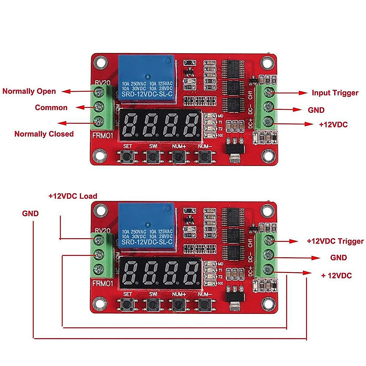 FRM01 Multifunction Infinite Loop Timing Self-Lock Relay Cycle Timer Module Automation Delay