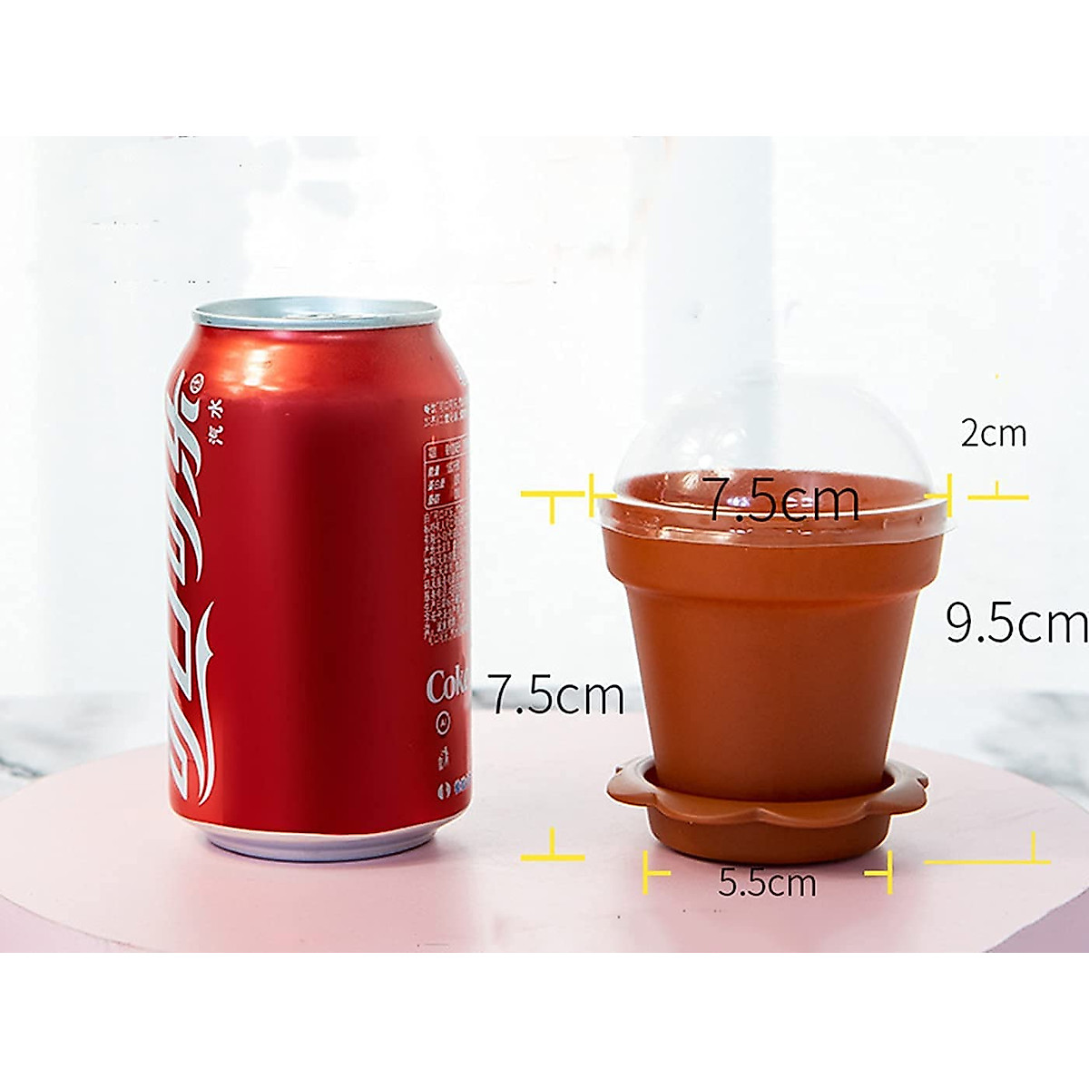 Healthcom 20 Pcs 180ml Ice Cream Dessert Cup Flowerpot Cake Cups with Lids Shovel Scoop 20 Sets Flower Pot Cups Mousse Cake Cups Jelly Yogurt Cup Salad Bowls Snack Bowls Container for Party Wedding