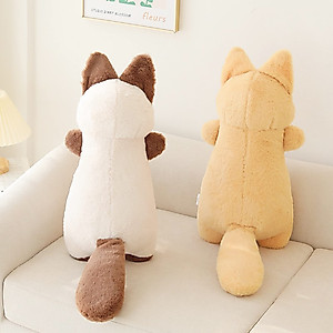 Yickoon 21inch Kawaii Yellow Cat Plush Pillow Cute Long Cat Stuffed Animals Plushies Kawaii Cat Body Pillow for Kids Girls Boys Birthday Christmas