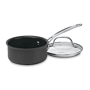 Cuisinart 622-30G Nonstick-Hard-Anodized, 12-Inch, Skillet w/Glass Cover & 619-14 Chef's Classic 1-Quart Nonstick-Hard-Anodized, Saucepan w/Cover