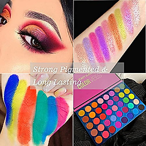 Eyeshadow Palette, Matte and Shimmer Make Up Eyeshadow Makeup Palette,Pigmented Eye Makeup Metallic Natural Eye Shadows Pallet Cosmetics Long Last Waterproof (ColorVibes Palette-40 Colors)