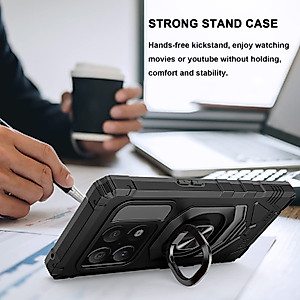 Ailiber Compatible with OnePlus 10 Pro Case, 1+ 10 Pro Case with Screen Protector, Ring Kickstand for Magnetic Car Mount, Heavy Duty Shockproof Protective Rugged Phone Cover for One Plus 10 Pro-Black