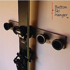 Button Ski Hanger 5-Pack, 5 Individual Fixtures To Safely Store 5 Pairs Of Alpine Skis Of Any Shape Or Size (Rockers, Carvers, Racers, Kids) To Make A Wall Or Floor Ski Storage Rack