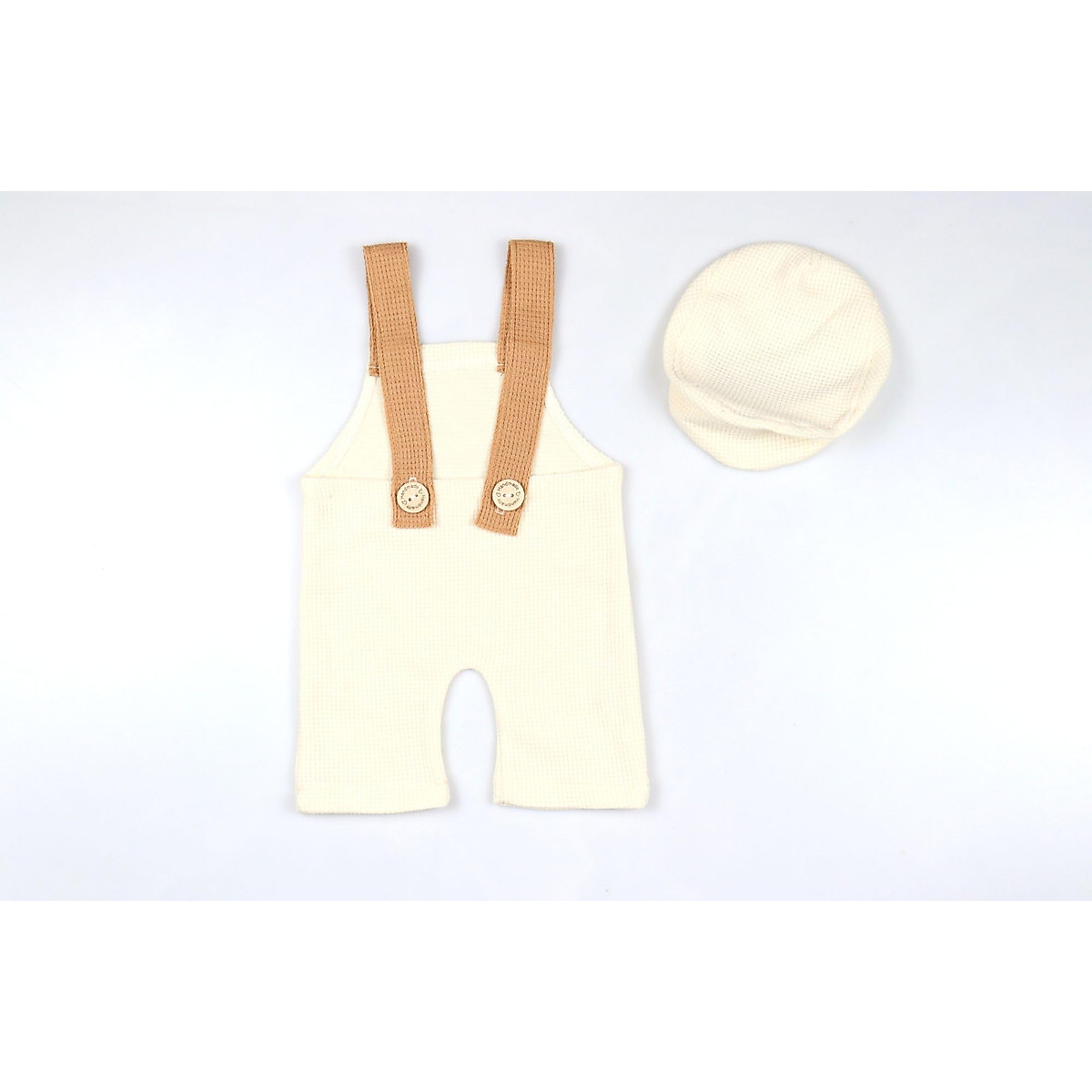 Giggle Angel Newborn Photography Props Set Baby Boy Newborn Outfits Overalls Boy Costume with Cap 0-1 Month