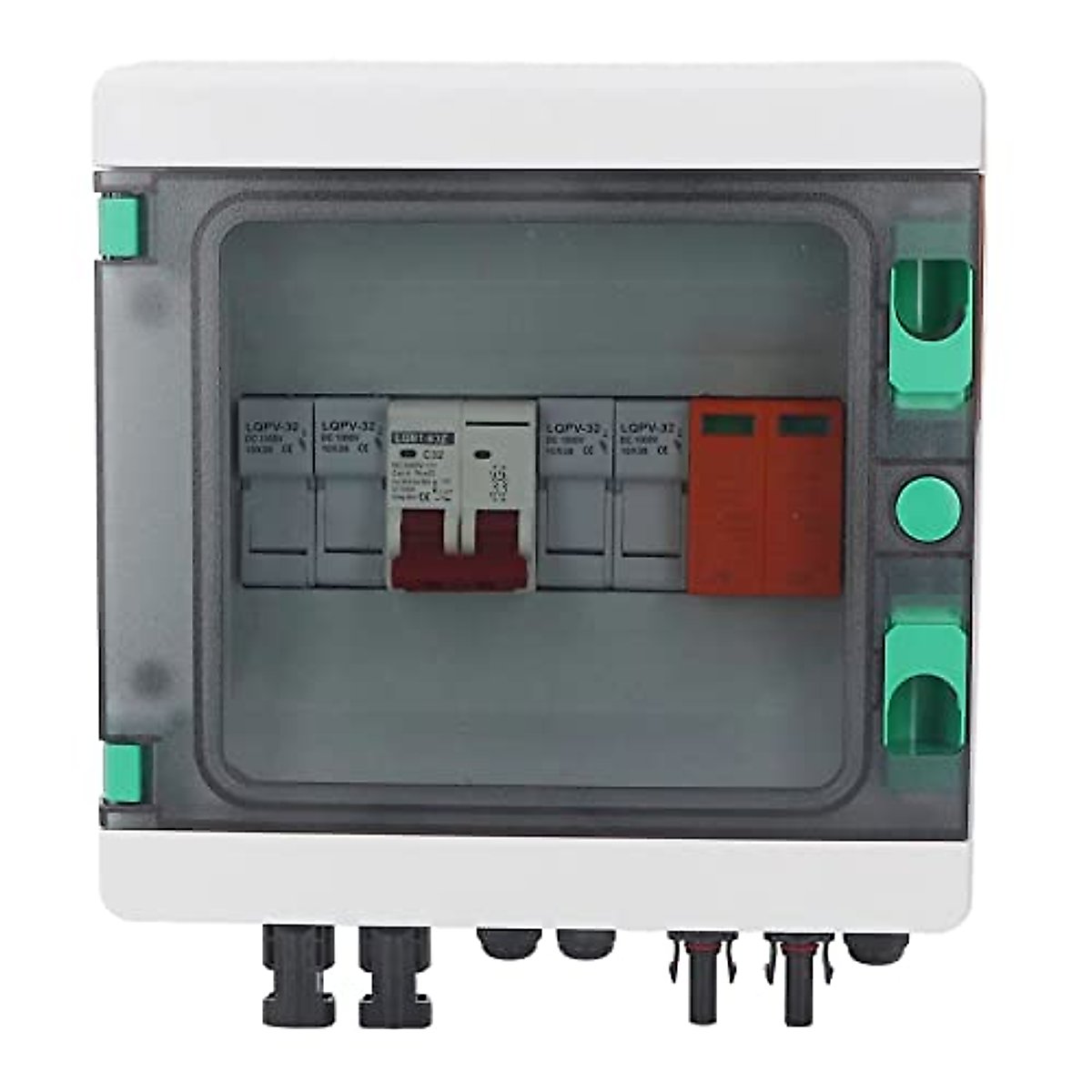 EBTOOLS PV Combiner Box 2 String Waterproof Solar Combiner Box with 15A to Protect PV Solar Panels and Inverters