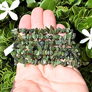 Zenergy Gems Charged Premium Natural Nephrite Inca Jade Chip Bead Bracelet + Moroccan Selenite Charging Crystal [Included]