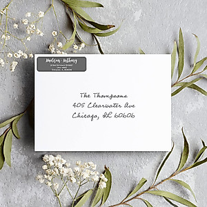 Simple Modern Charcoal Rolled Address Labels/Roll of 250 Slate Gray Personalized Address Labels/Designer Return Address Stickers in Elegant Plastic Dispenser