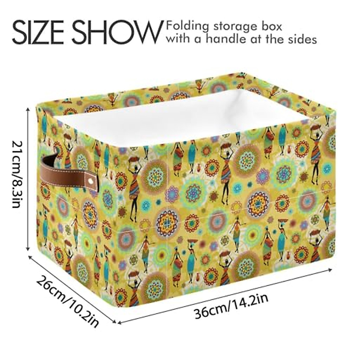 African Girls Storage Basket Bins Collapsible Toy Storage Bins with Handles Laundry Baskets for Pet Books Clothes Makeup Nursery Closet Office,2 pcs