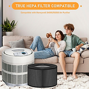 Allisfresh 10500 True HEPA Filter Replacement Kit Compatible with Honeywell 10500 (EV-10) 17000 17000-S 17005 Air Cleaner Purifiers, Part Number 20500 (1 HEPA + 2 Carbon Pre-Filter)