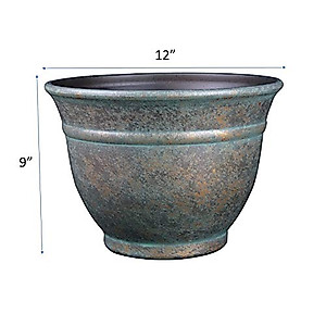 Classic Home & Garden 10512D-377R 12" Alena Planter, Weathered Copper