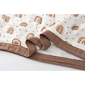 CHUNGEL 2-Layer Muslin Swaddle Blanket Cotton Muslin Quilt – 47 x 47” Boy, Girl or Gender Neutral Holiday Receiving Blanket for Baby Shower