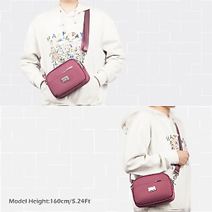 Small Crossbody Phone Purse for Women,Nylon Shoulder Bags Canvas Purse and Handbags Water resistant Travel Purse 8035-taro