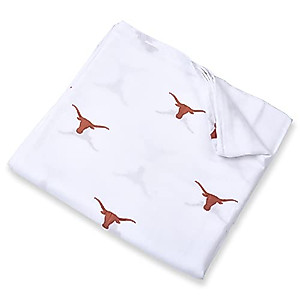 Three Little Anchors University of Texas, Austin Muslin Swaddle Blanket 47x47in, Texas Longhorns Swaddle