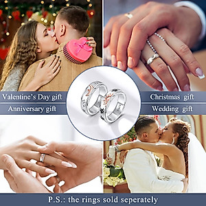 LEXLUNE Fidget Ring Spinner Ring for Anxiety Women Men Girlfriend Daughter Teen Girl Real S925 Sterling Silver Band Ring Moon Ring Couple Ring You Are My Sunshine