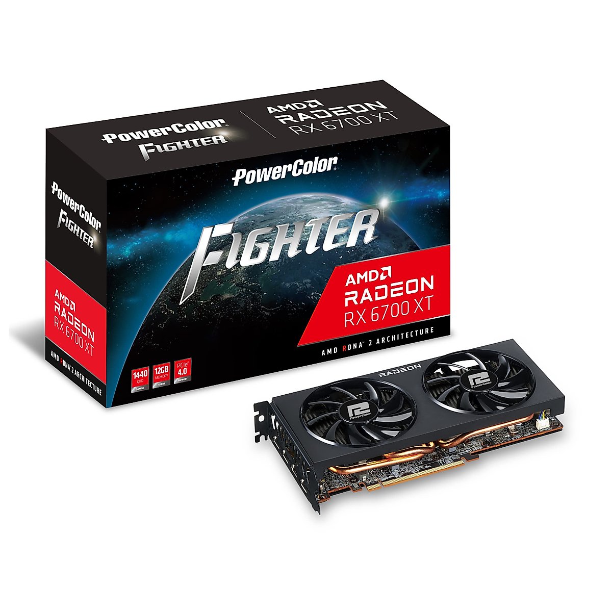 PowerColor Fighter AMD Radeon RX 6700 XT Gaming Graphics Card with 12GB GDDR6 Memory, Powered by AMD RDNA 2, Raytracing, PCI Express 4.0, HDMI 2.1, AMD Infinity Cache