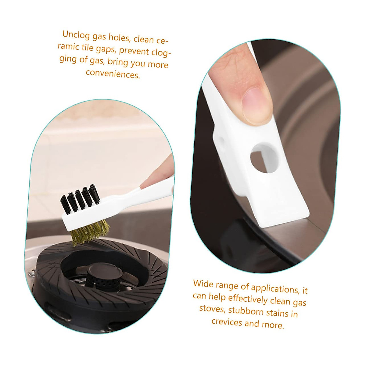 SOLUSTRE 4pcs Non-Slip Gas Stove Cleaning Brush Scraper Stiff Bristles for Tiles Windows Effortless Cleaning