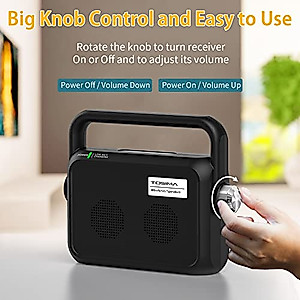 Tosima TV-6000 Wireless TV Speakers Hearing Assistance-Portable TV Soundbox,TV Sound Amplifier,Audio Hearing Devices,2.4G 100Feet Full Range Stereo Sound Box with Headset Jack Applicable