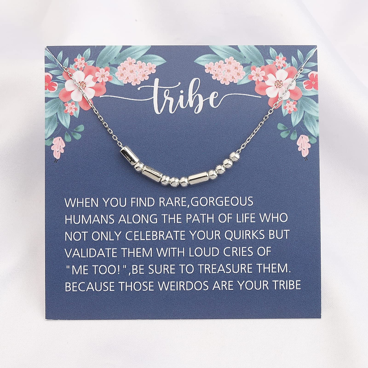 ENSIANITH Tribe Necklace Morse Code Necklace Best Friends Gift Tribe Gift Love My Tribe Friendship Necklace (Tribe MCne)