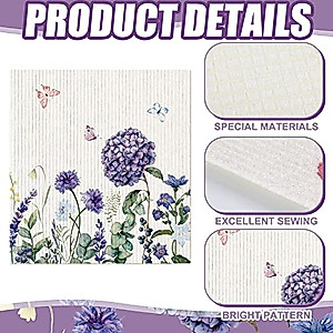 Sunnyray 12 Pcs Swedish Kitchen Dish Towels Dishcloth Reusable Sponge Cleaning Cloth Kitchen Towels Absorbent Washable Dish Cloth Drying Hand Towel(Multicolor, Wildflowers)