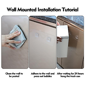 EudokkyNA 12 Liter Plastic Hanging Wall-Mounted Garbage Can, White