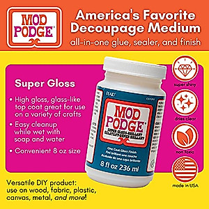 Mod Podge Super Thick Gloss (8-Ounce), CS11297 & CS11301 Waterbase Sealer, Glue and Finish, 8 Oz, Matte