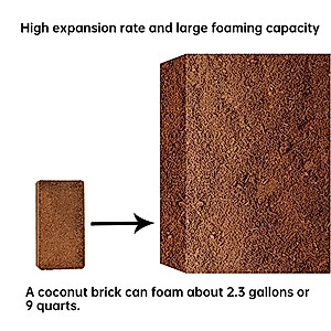 Tileon Coco Coir Brick 1.4lbs, Coconut Block Expands 2.3 Gallons / 9 Quarts Organic Potting Soil, Peat Moss for All Plants, Seeds and Seedlings